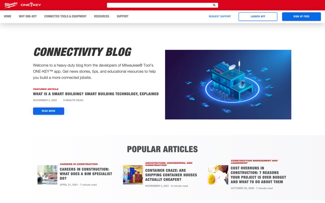 Milwaukee® Tool Refreshes ONE-KEY™ Program Website