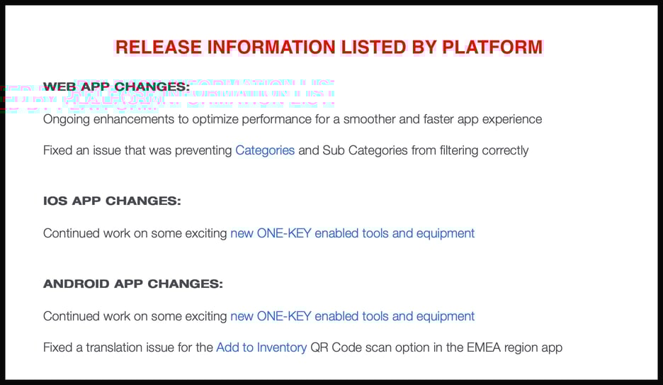 New! Release Notes Page Launched
